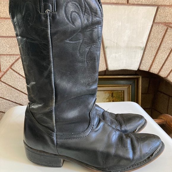 Durango | Shoes | Vintage Durango Black Leather Cowboy Boots Mens 5 ...